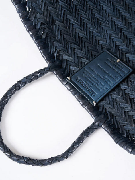 Dragon Diffusion - Bamboo Small Woven Leather Tote - Marine – Shop-Label