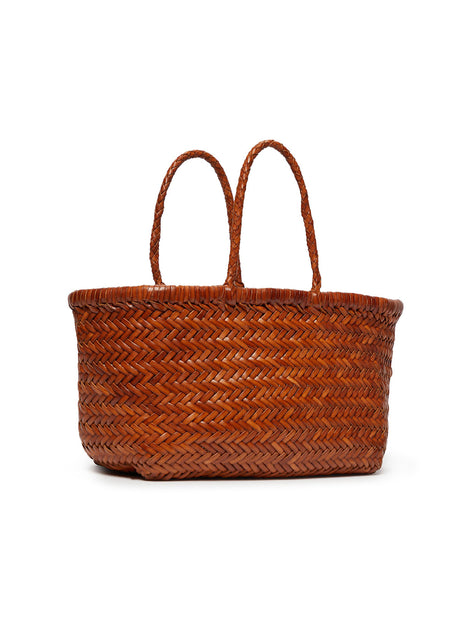 Dragon Diffusion - Bamboo Small Triple Jump Woven Leather Tote - Tan ...